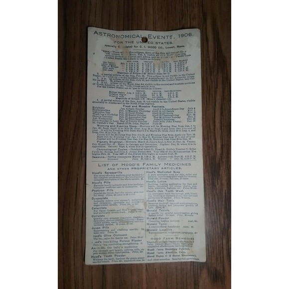 Other | Victorian 196 Hoods Sarsaparilla Advertising Calendar As Shown ...